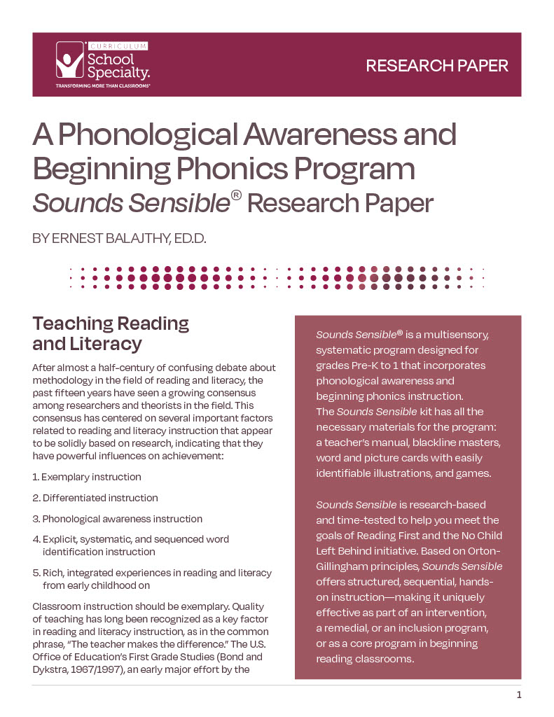 Phonological Awareness and Beginning Phonics Research | EPS Learning