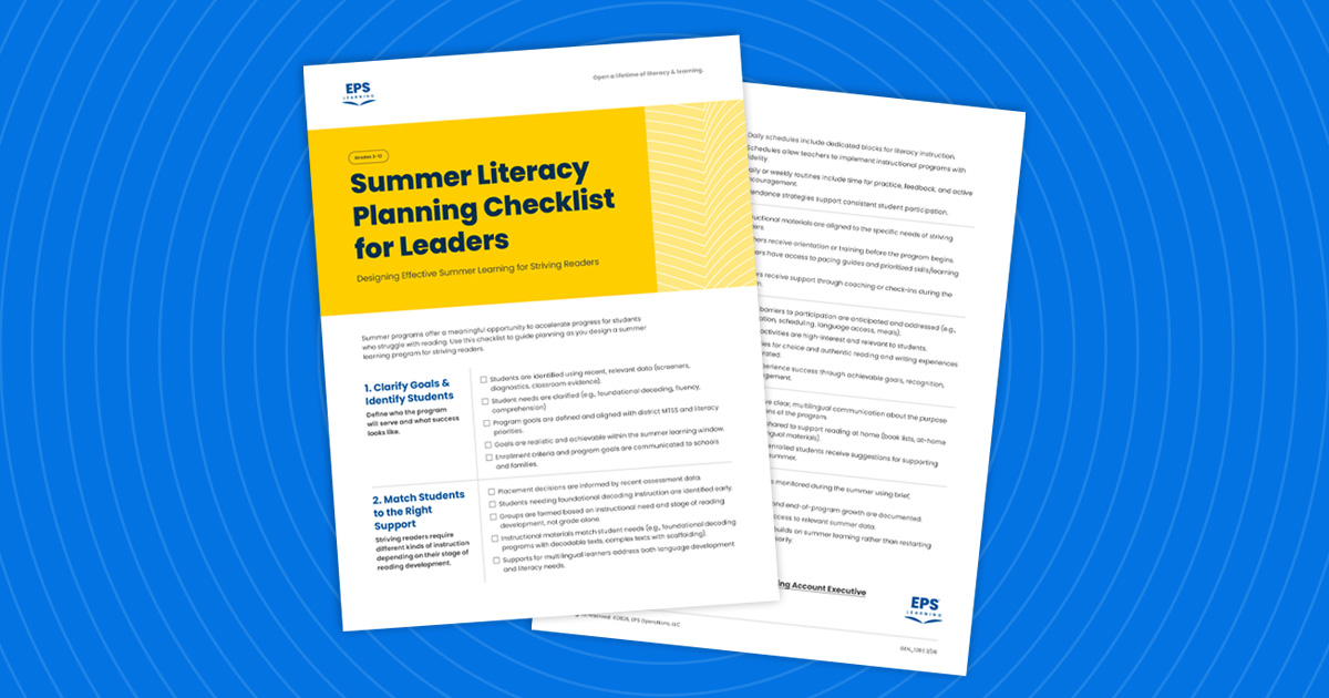 Summer Literacy Planning Checklist for Leaders